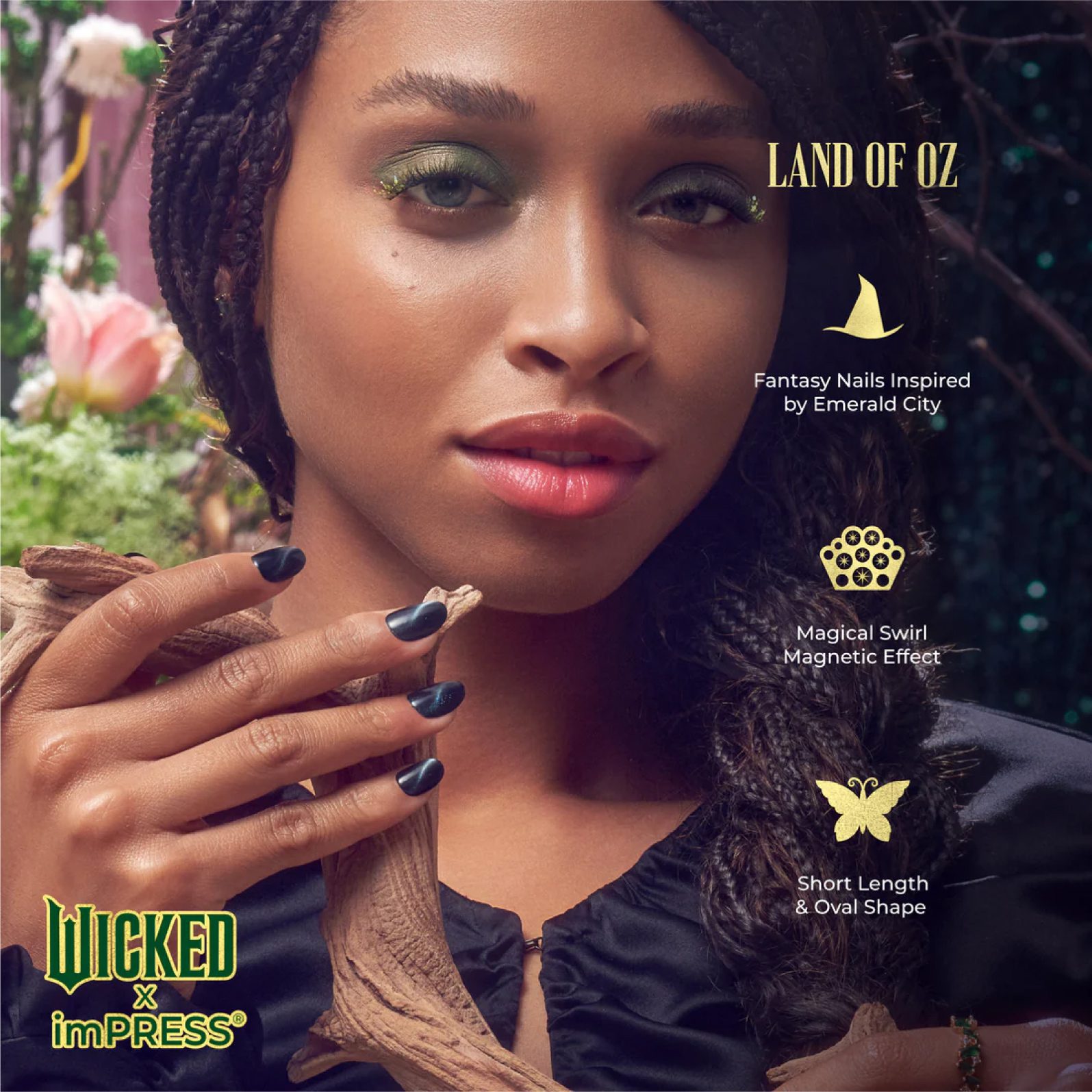 WICKED X imPRESS Press On Nails – Land of OZ (NO GLUE Mani, Super Hold ...