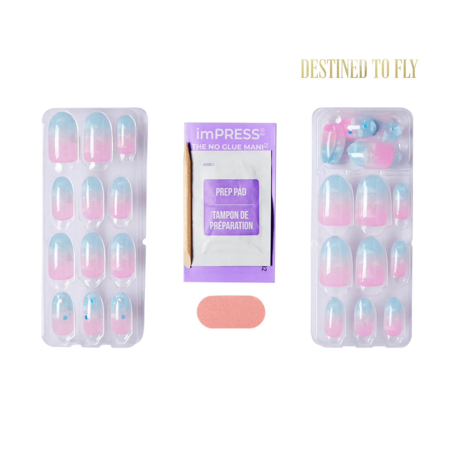 WICKED X imPRESS Press On Nails – Destined To Fly (NO GLUE Mani, Super ...